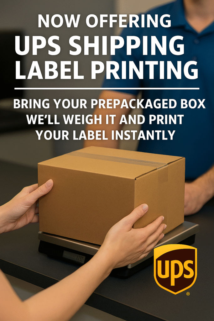 Print Your UPS Shipping Label On Site